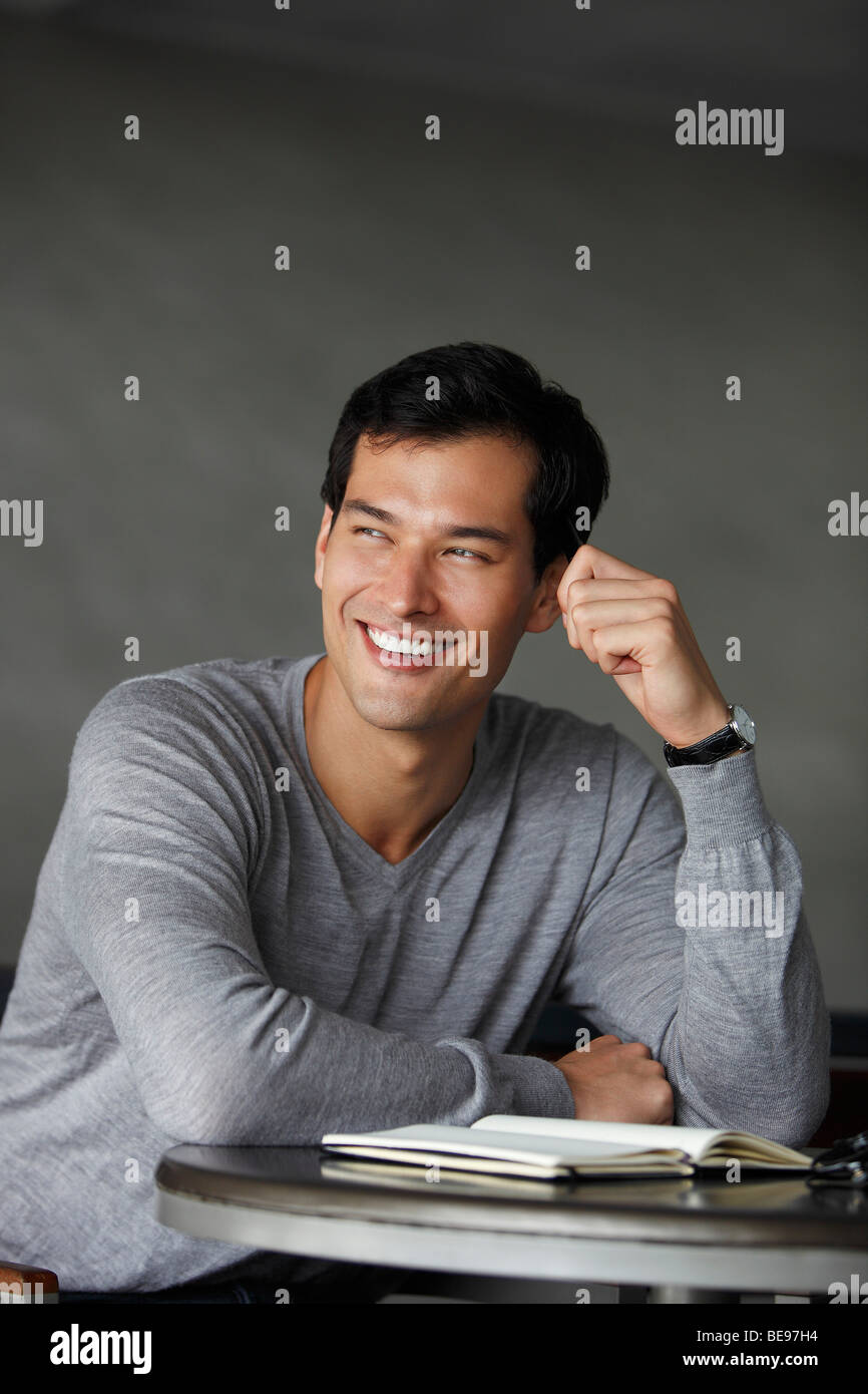 man smiling, looking away Stock Photo - Alamy