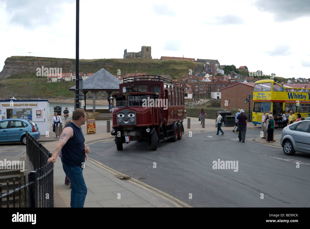 Old steam bus at Whitby, North Yorkshire, England Stock Photo - Alamy