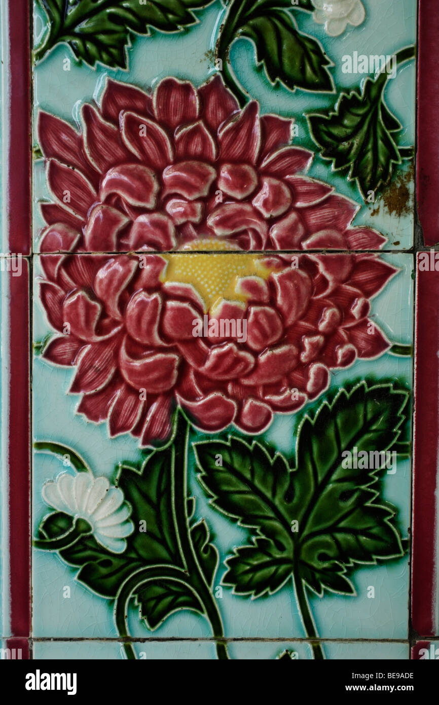 Close up of Asian ceramic wall tiles Stock Photo - Alamy