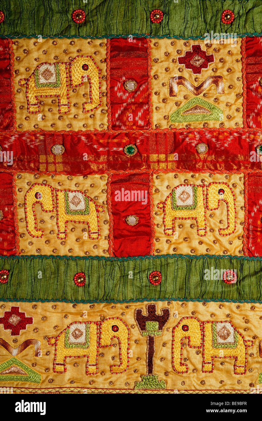 An embroidered quilt Stock Photo - Alamy