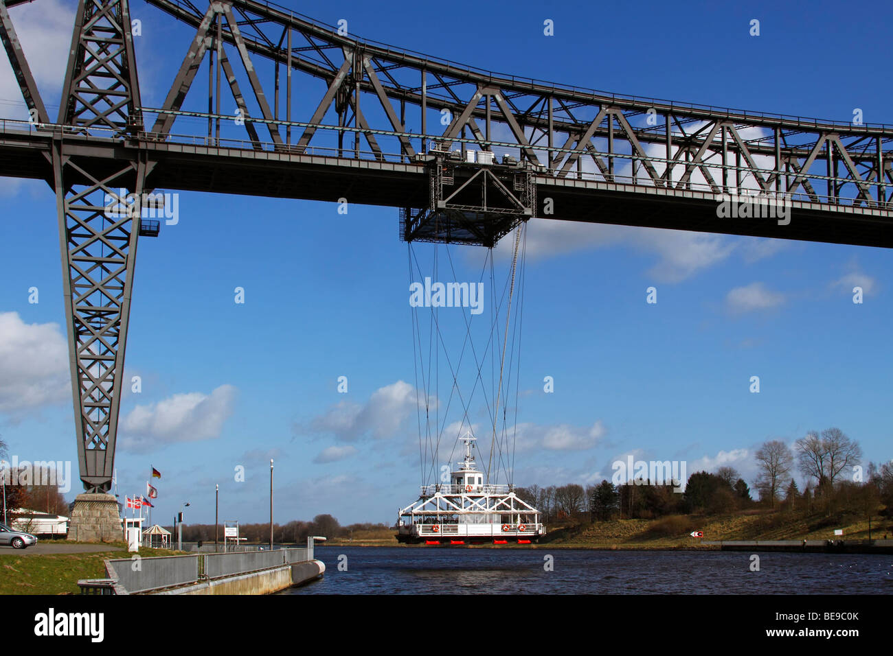 Ferry at bridge / Rendsburg Stock Photo - Alamy
