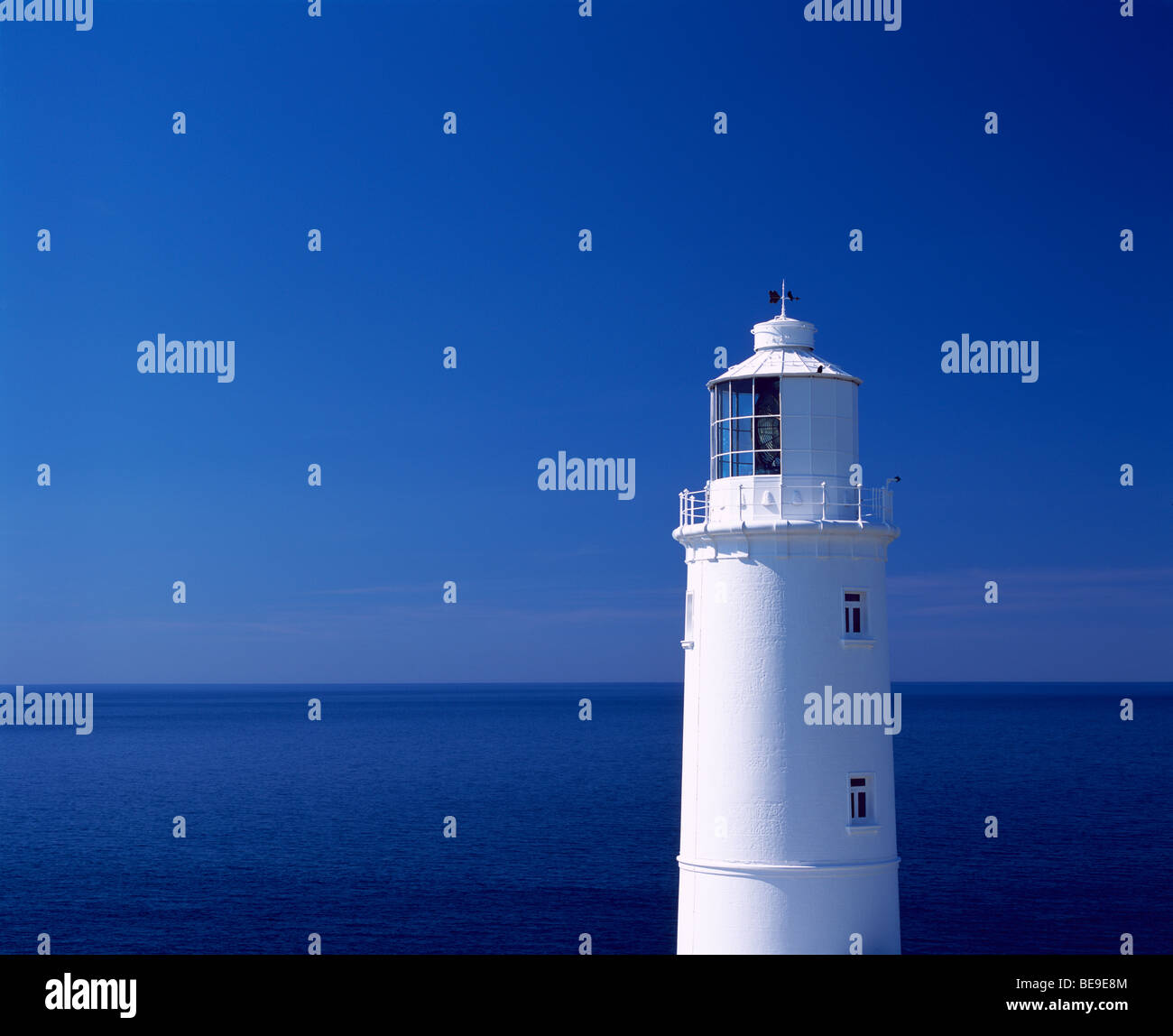 The lighthouse at Trevose Head on the North Cornwall coast near Padstow ...