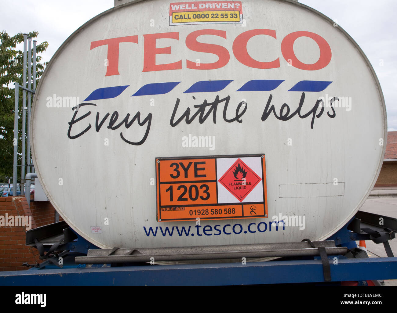 Tesco petrol tanker Stock Photo - Alamy