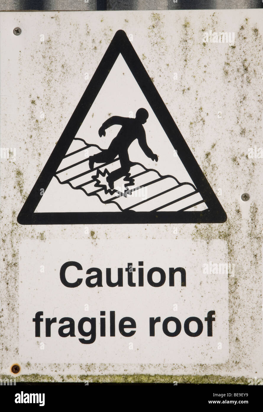 Caution fragile roof sign hi-res stock photography and images - Alamy