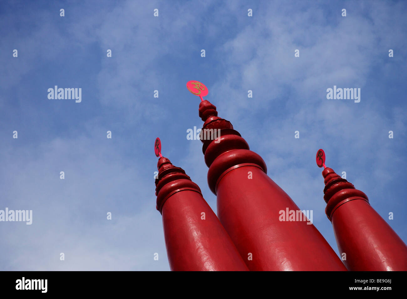 Red spires from Hindu Temple Stock Photo - Alamy