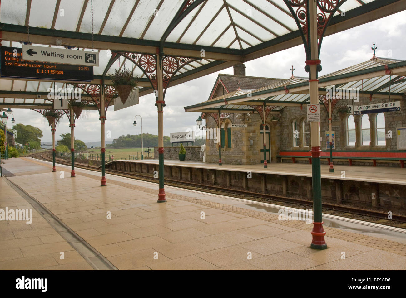 Restored Edwardian Railway Station at Grange Over Sands, Cumbria Stock ...