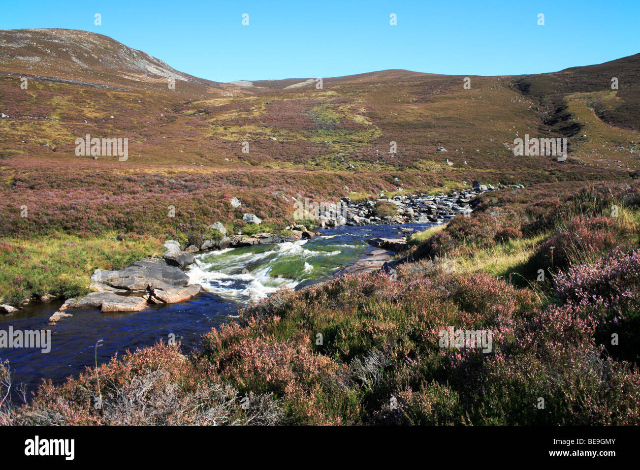 Callater Burn flowing through Glen Callater, Aberdeenshire, Scotland ...