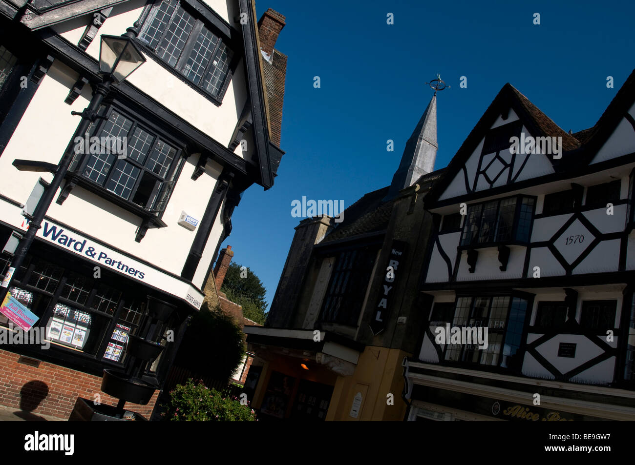 Faversham Town Kent england UK shops in the market place Stock Photo ...