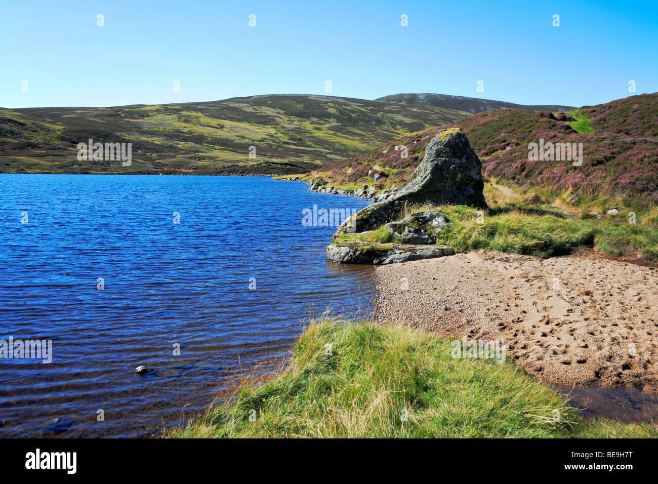 View of Loch Callater and shore, Aberdeenshire, Scotland, United ...