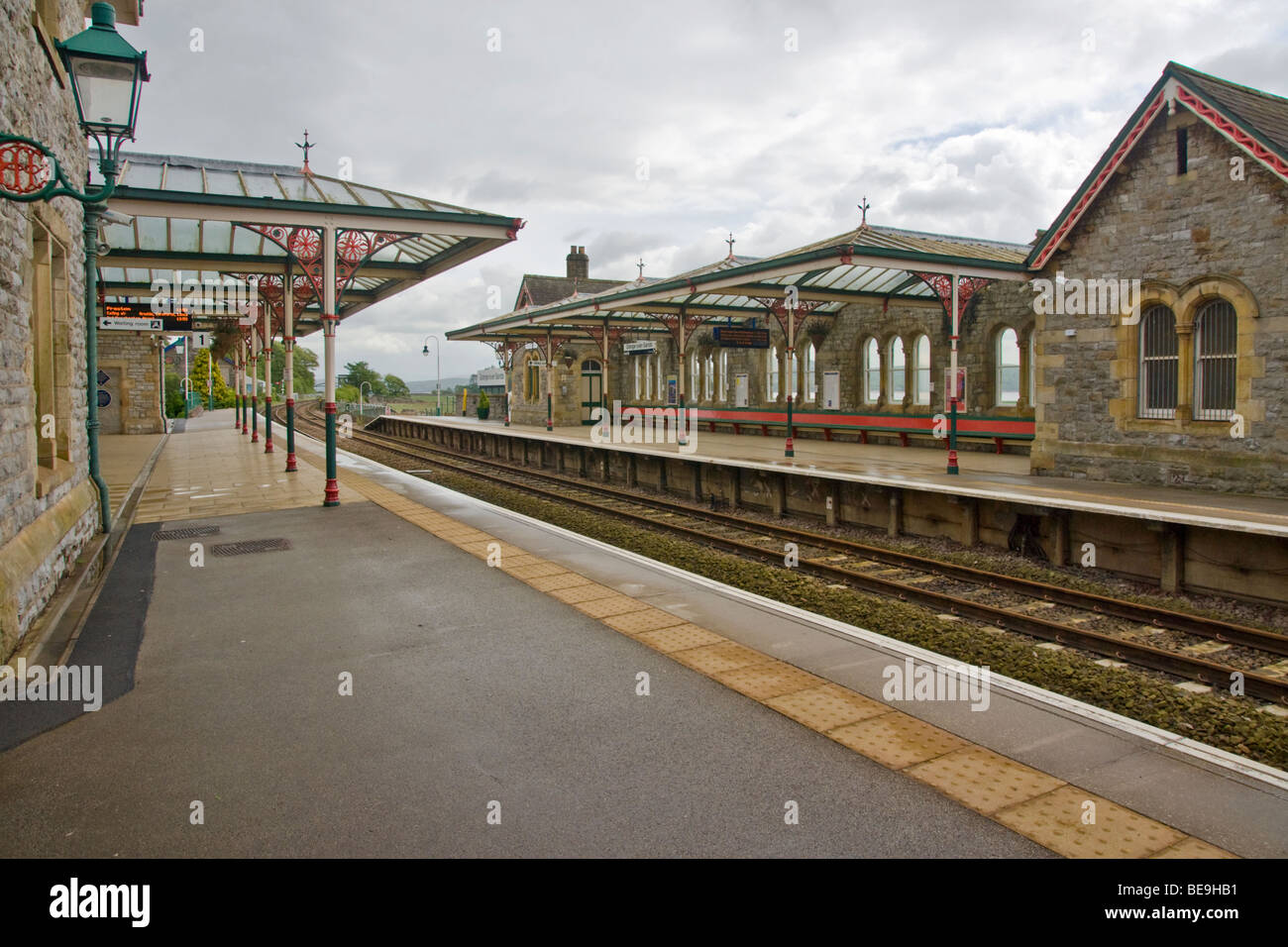Restored Edwardian Railway Station at Grange Over Sands, Cumbria Stock ...