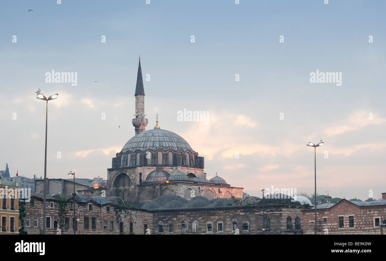 Rustem Pasa Mosque in Istanbul - View of the Minaret and the central ...