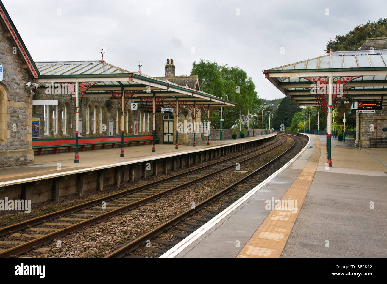 Restored Edwardian Railway Station at Grange Over Sands, Cumbria Stock ...