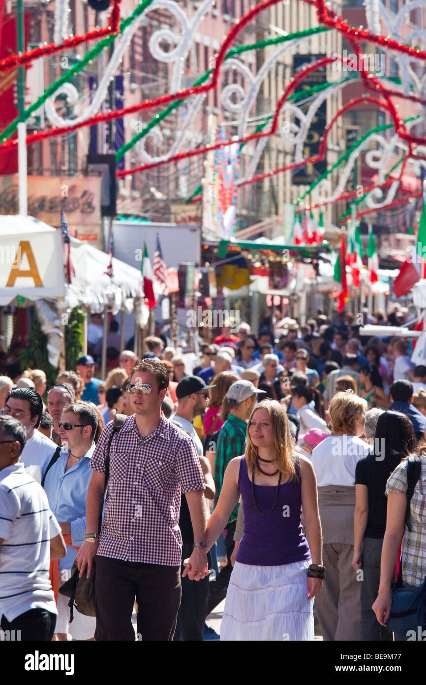 Feast of San Gennaro Festival in Little Italy in New York City Stock ...