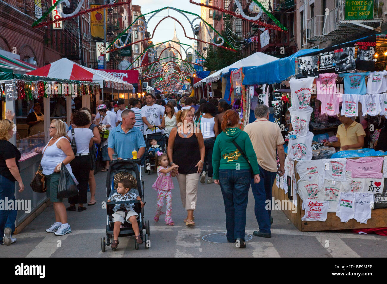 Feast of San Gennaro Festival in Little Italy in New York City Stock ...