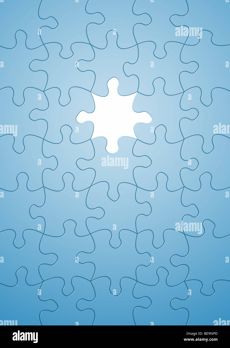 puzzle with a missing part - Puzzle mit einem fehlenden Teil Stock ...