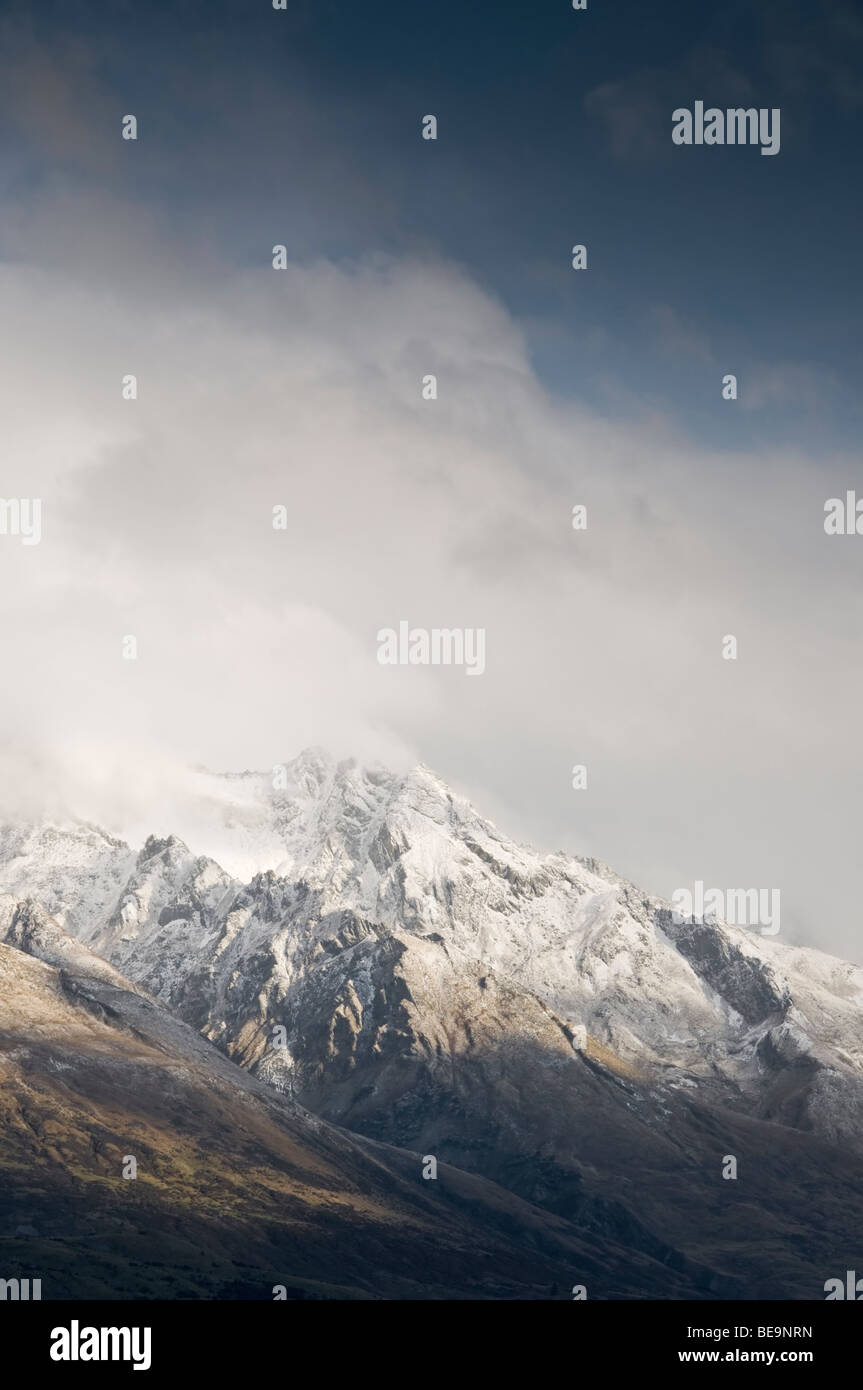 Mountain Peaks, Lake Wakitipu, Kinloch, Southern Otago, South Island ...