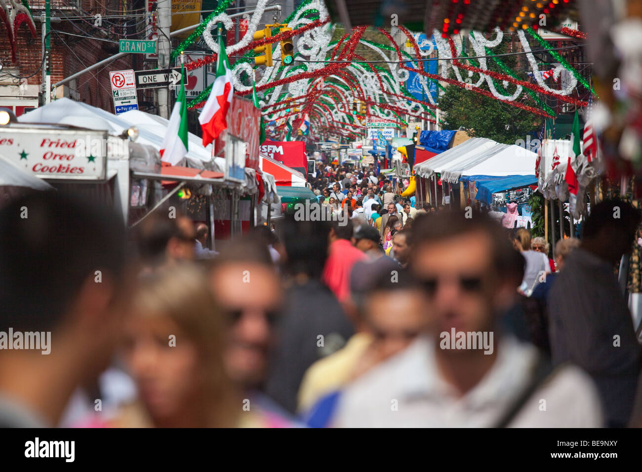 Feast of San Gennaro Festival in Little Italy in New York City Stock ...