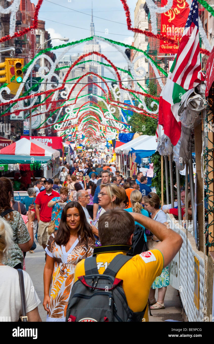 Feast of San Gennaro Festival in Little Italy in New York City Stock ...