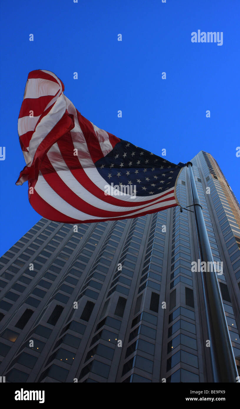 american flag flying high Stock Photo - Alamy