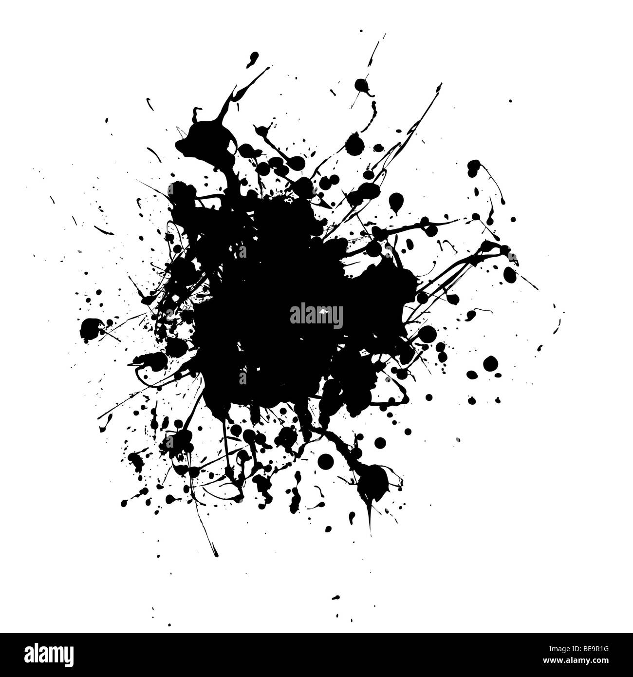 black ink splat abstract white background with copyspace Stock Photo ...