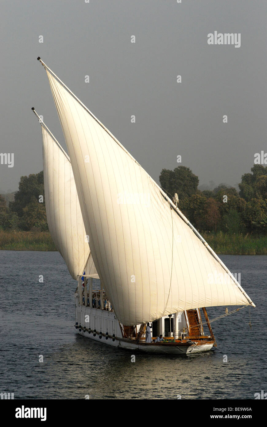 Felucca boat sailing the Nile river, Egypt Stock Photo - Alamy