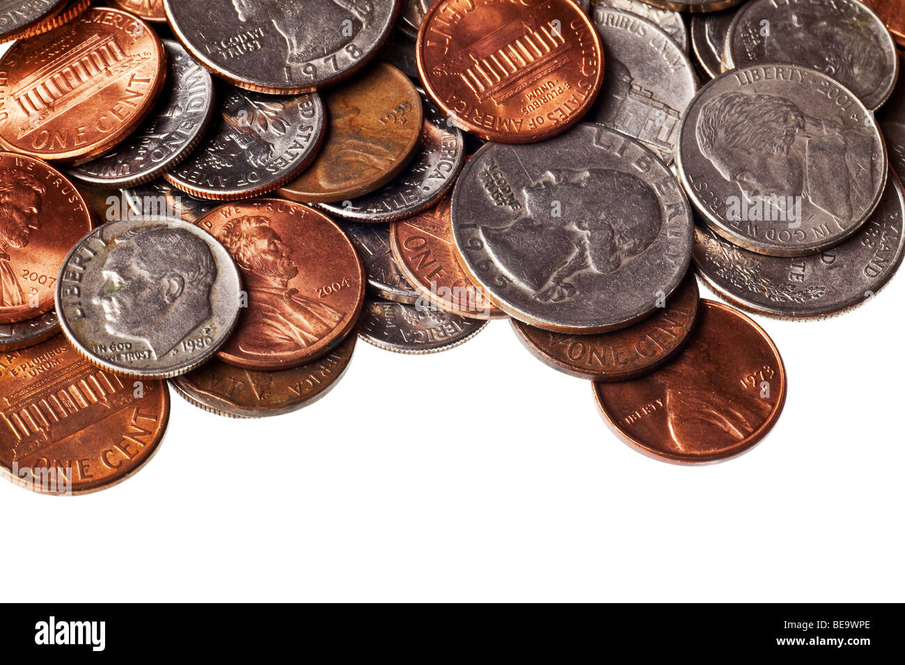 pennies, nickles, dimes, and quarters macro background Stock Photo - Alamy