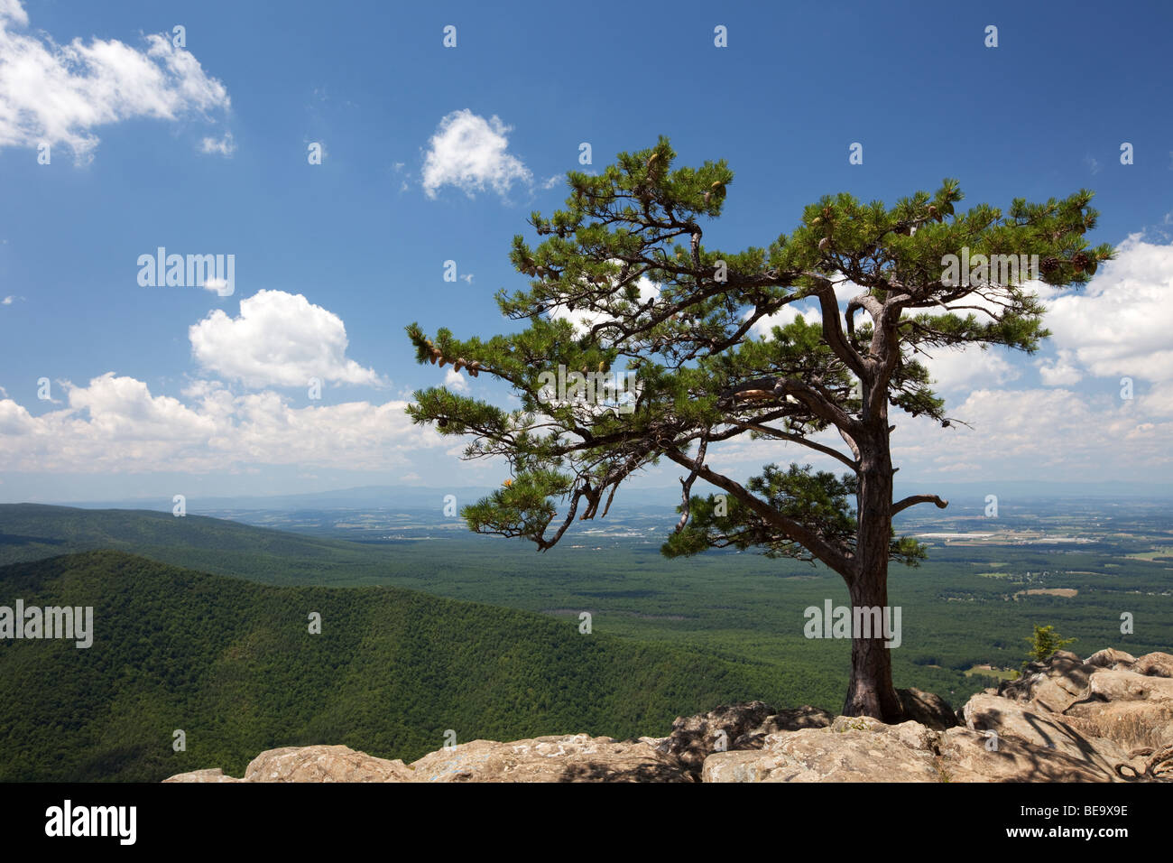 Stunning view from Blue Ridge Mountain overlook in North Virginia on ...