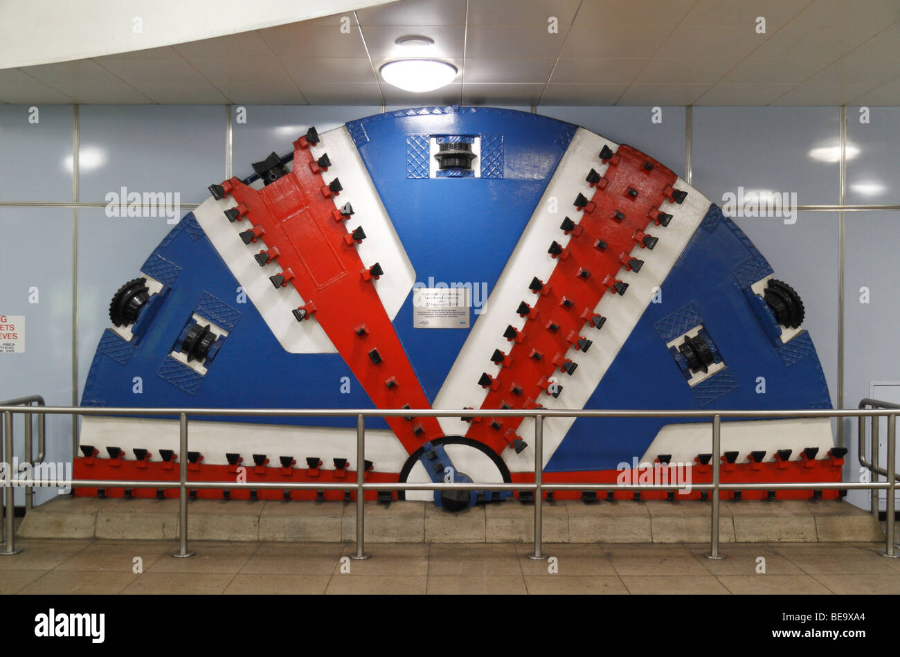 A section of the cutter head from a tunnel boring machine used to drive ...