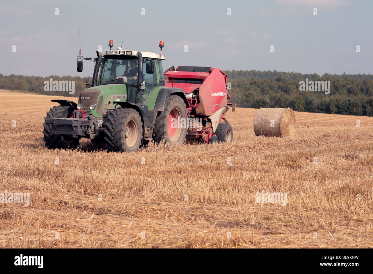 Hay Baling on a farm near Kirkby Moorside North Yorkshire England Stock ...