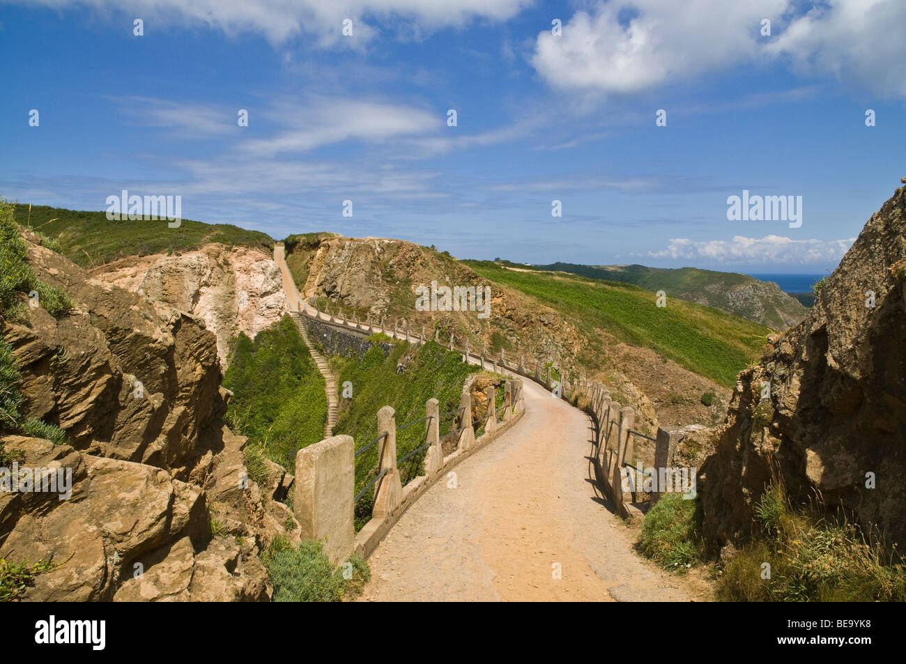 dh LA COUPEE SARK ISLAND la coupee causeway road from little sark to ...