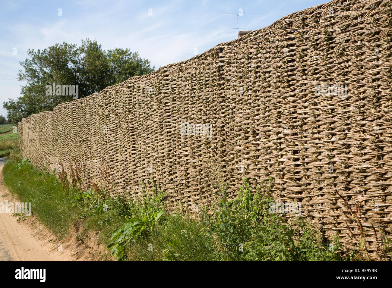 Woven wicker fence Stock Photo - Alamy