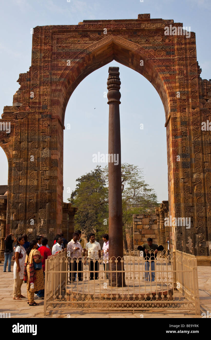 The Iron Pillar of Delhi at Qutb Minar in Delhi India Stock Photo - Alamy