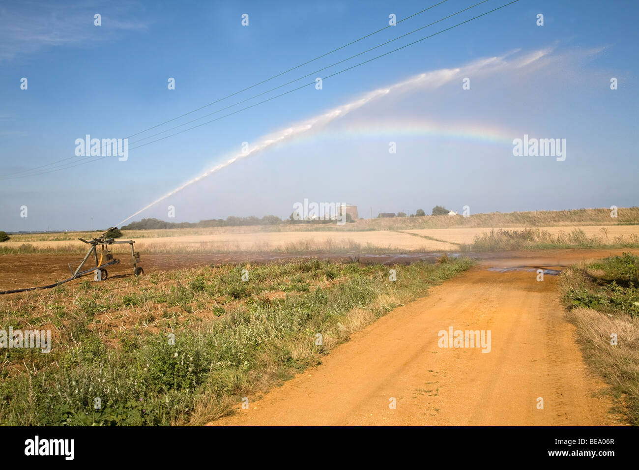 Irrigation sprayer, Hollesley, Suffolk, England Stock Photo - Alamy