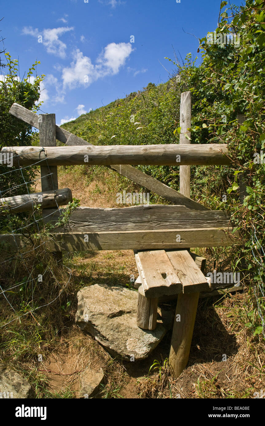 dh LITTLE SARK SARK ISLAND Footpath stile Stock Photo - Alamy