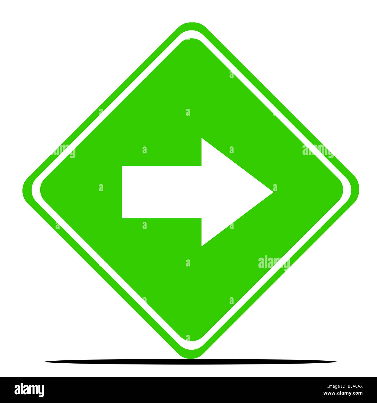 Arrow on directional road sign isolated on white background Stock Photo ...