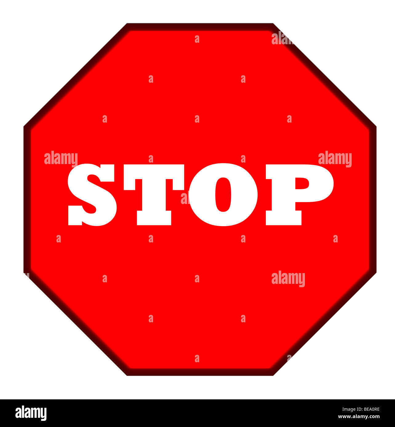 Red stop road sign isolated on white background Stock Photo - Alamy