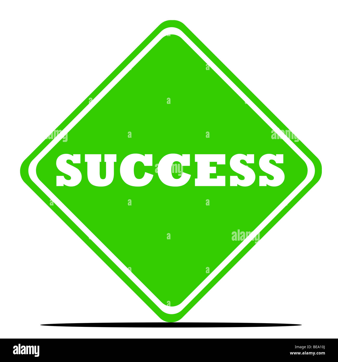 Green success road sign isolated on white background Stock Photo - Alamy