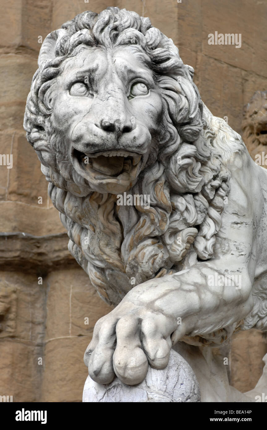 Stone Lion Palazzo della Signoria, Florence, Tuscany, Italy Stock Photo ...