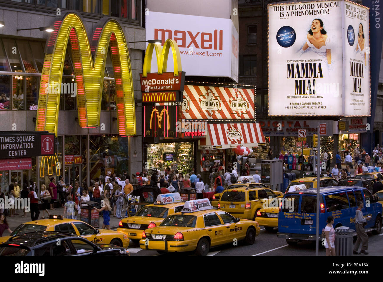 The TImes Square area of New York CIty is crowded with tourists day and ...