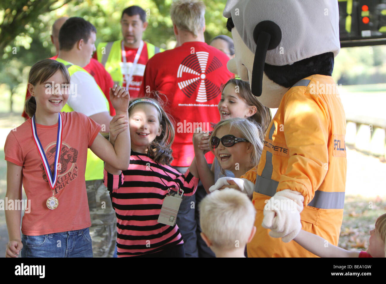 Runners and children in the Fun Run for Hertfordshire's Air Ambulance ...
