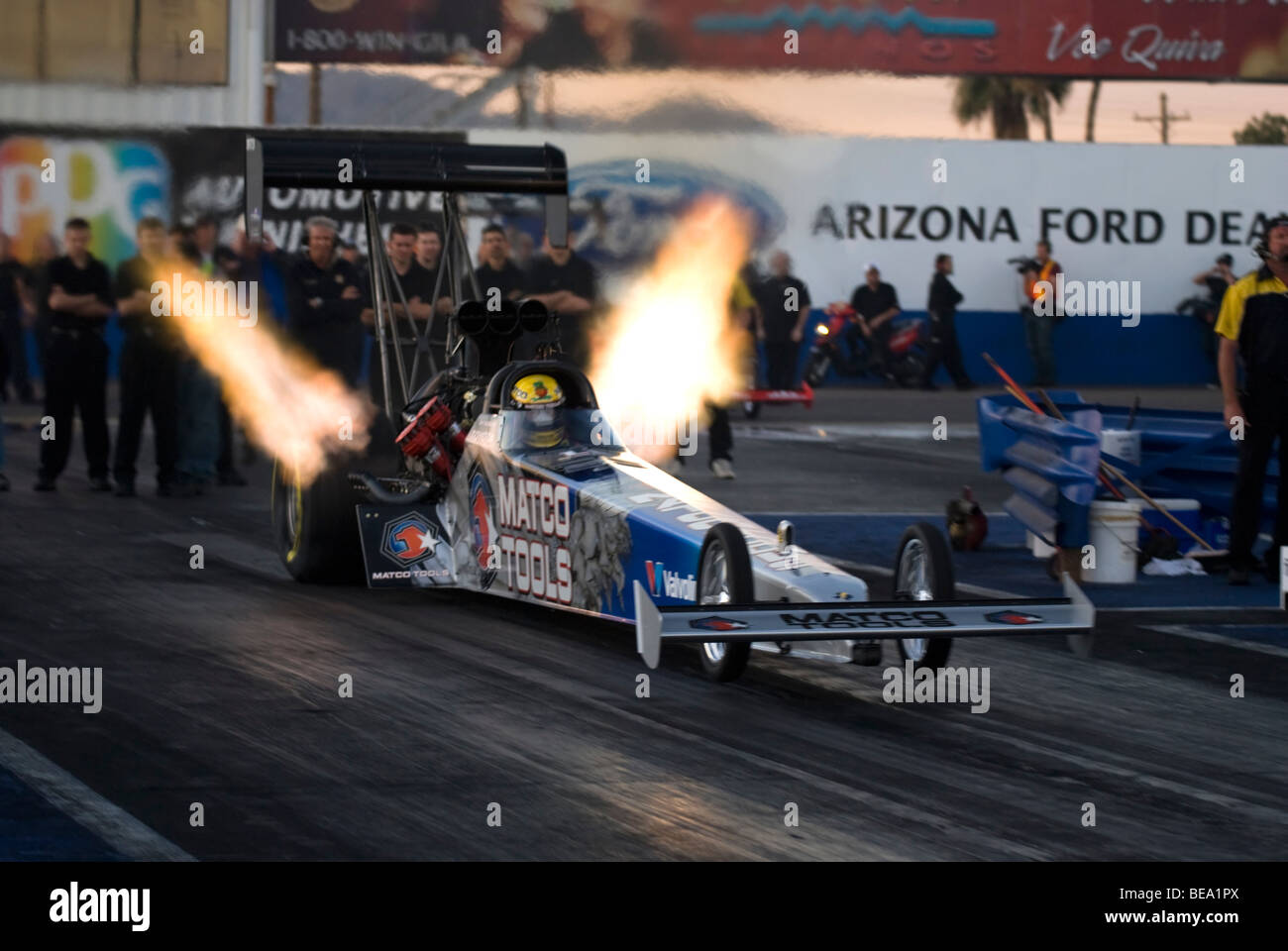 Antron Brown in 2007 NHRA Time Trials action at Firebird International ...