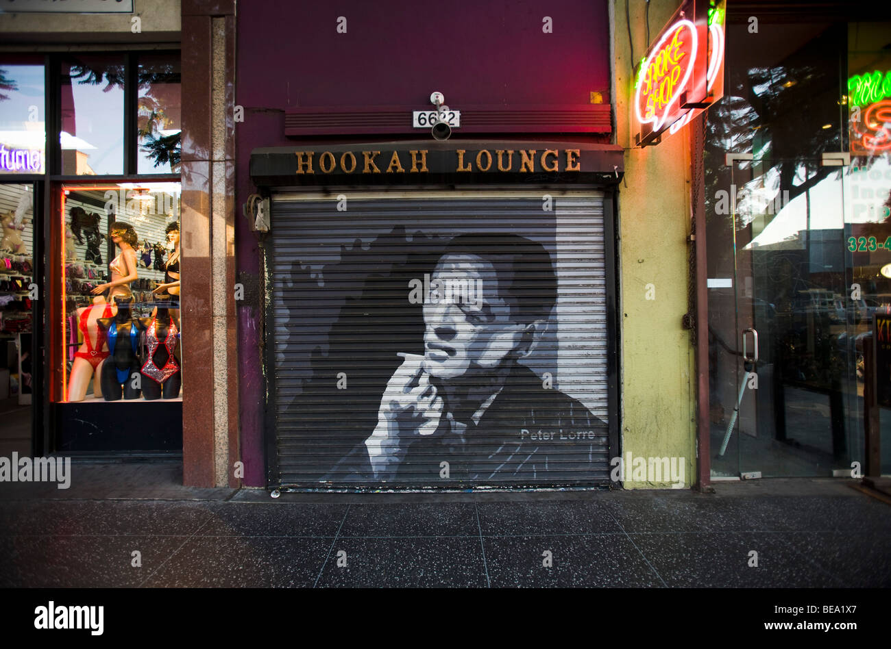 A Peter Lorre mural, Hollywood Boulevard, Los Angeles, California ...