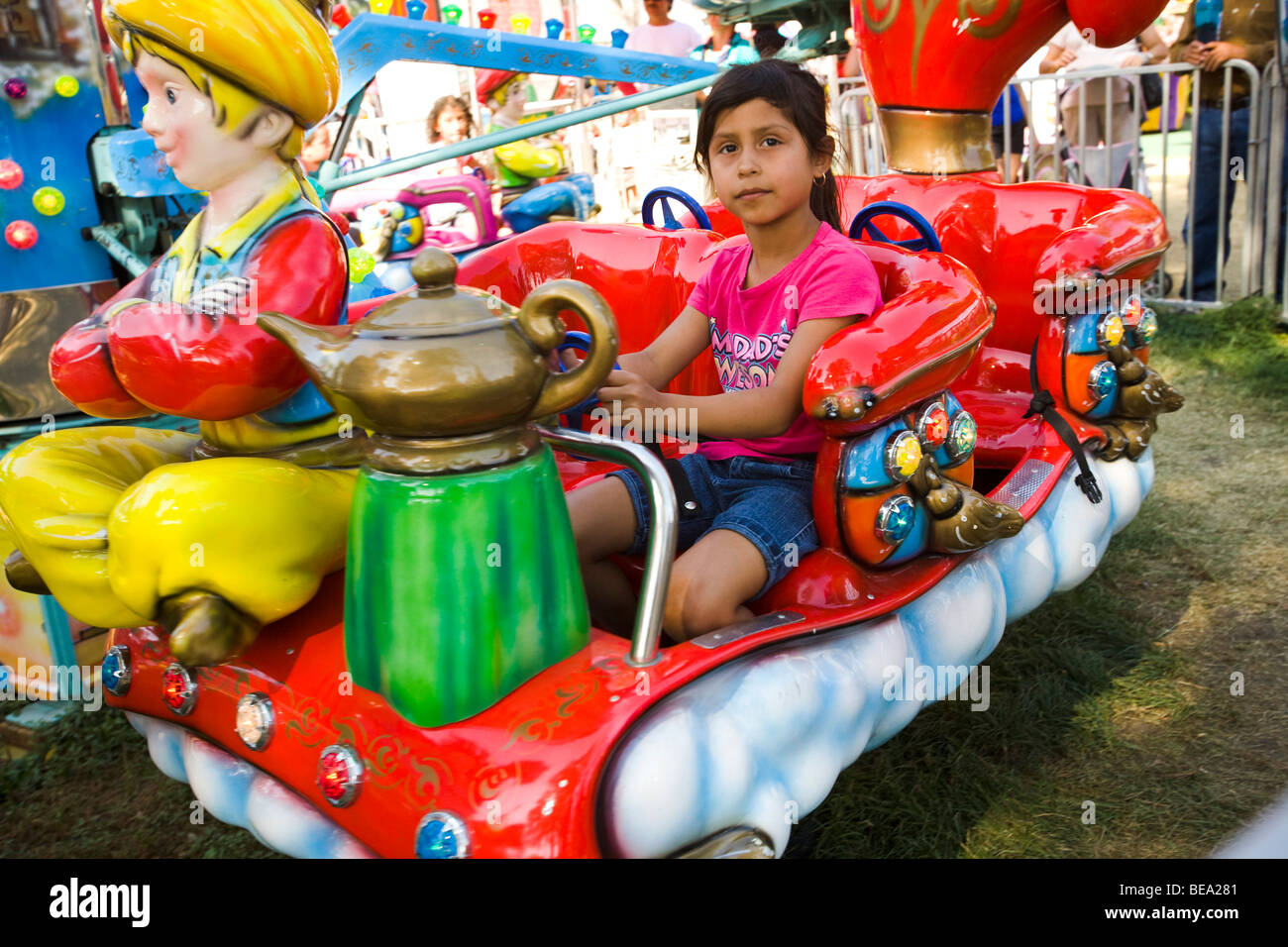 Child on a ride at the Los Angeles County Fair (2009) Pomona Fairplex ...