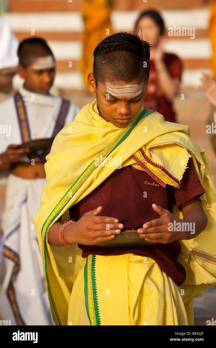 Young Monk from an Ashram in Varanasi India Stock Photo - Alamy