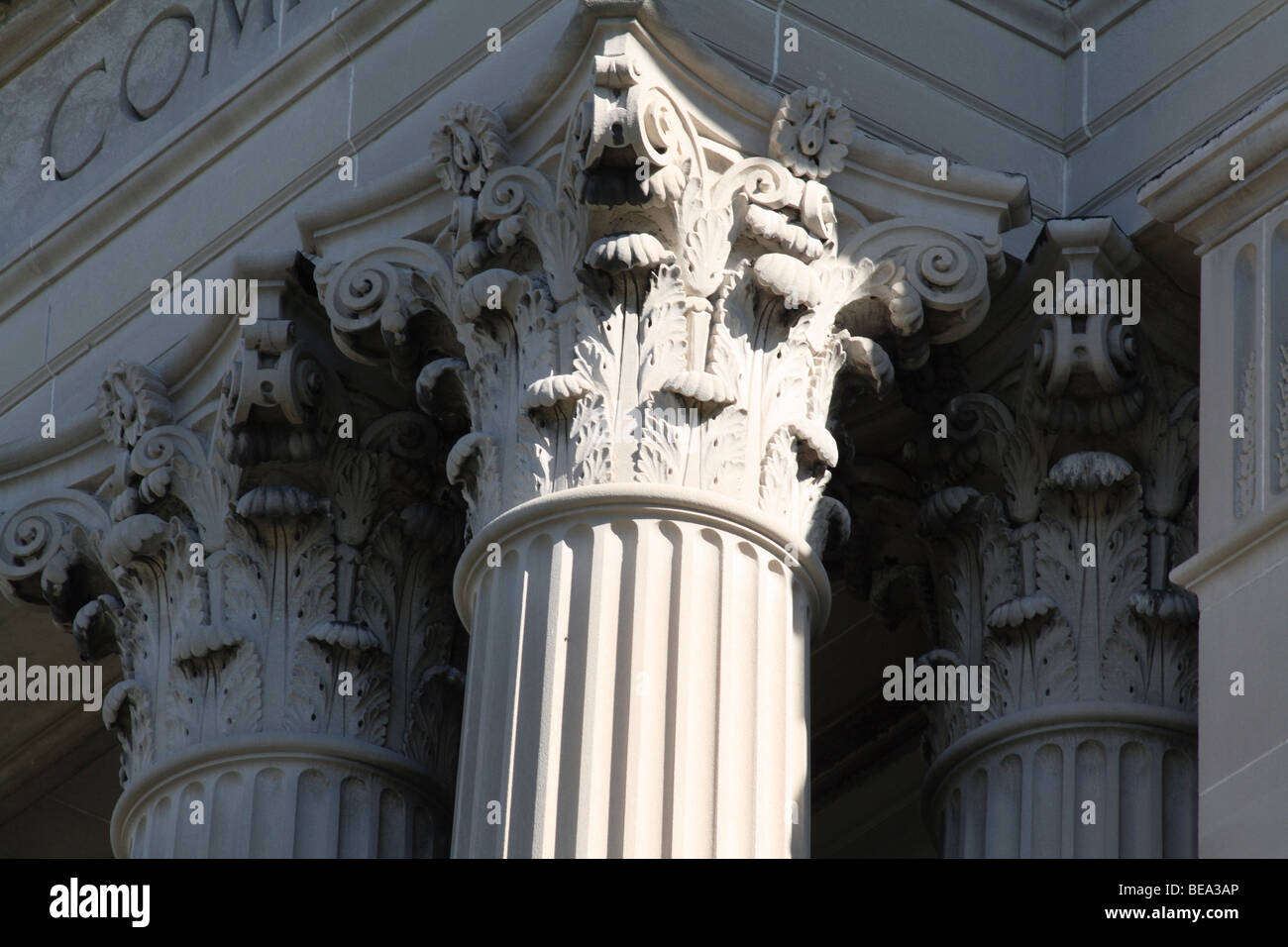 Columns on Office Building Stock Photo - Alamy