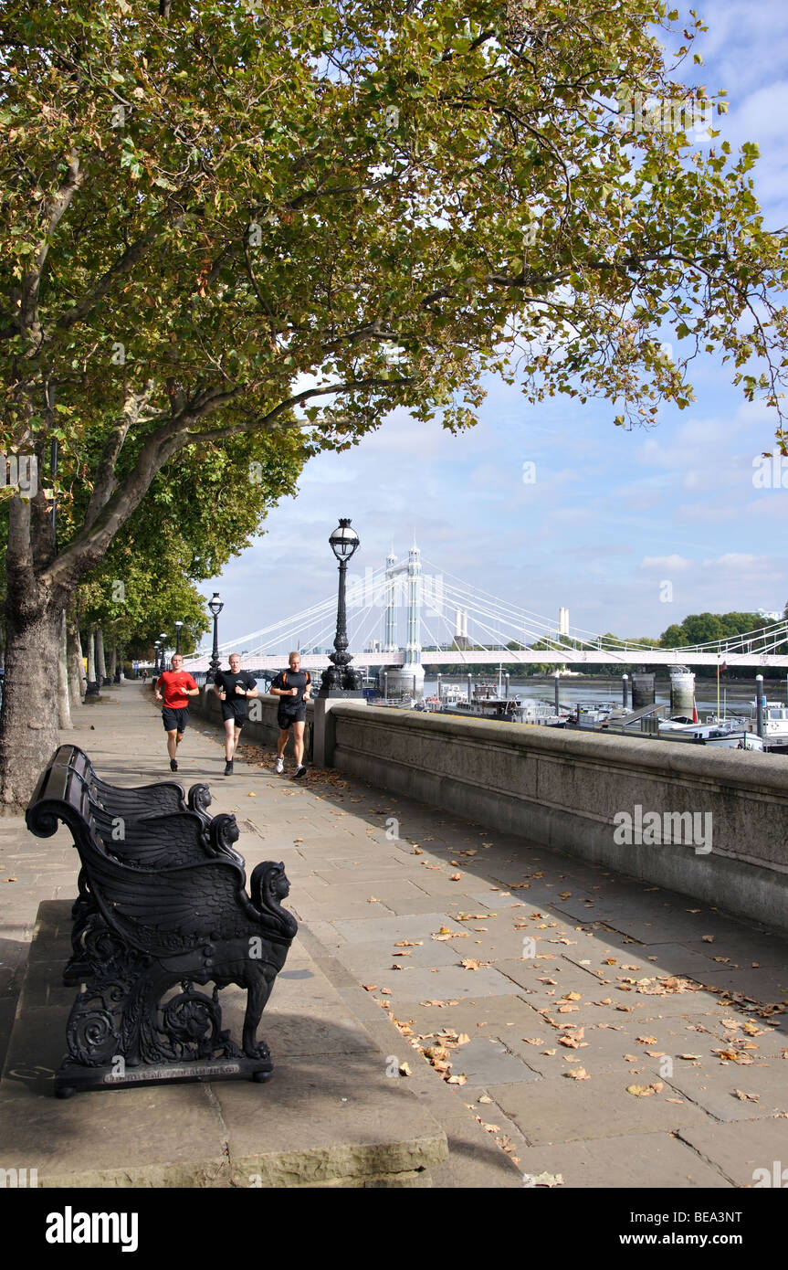 Albert Bridge and Embankment, Chelsea, Royal Borough of Kensington and ...