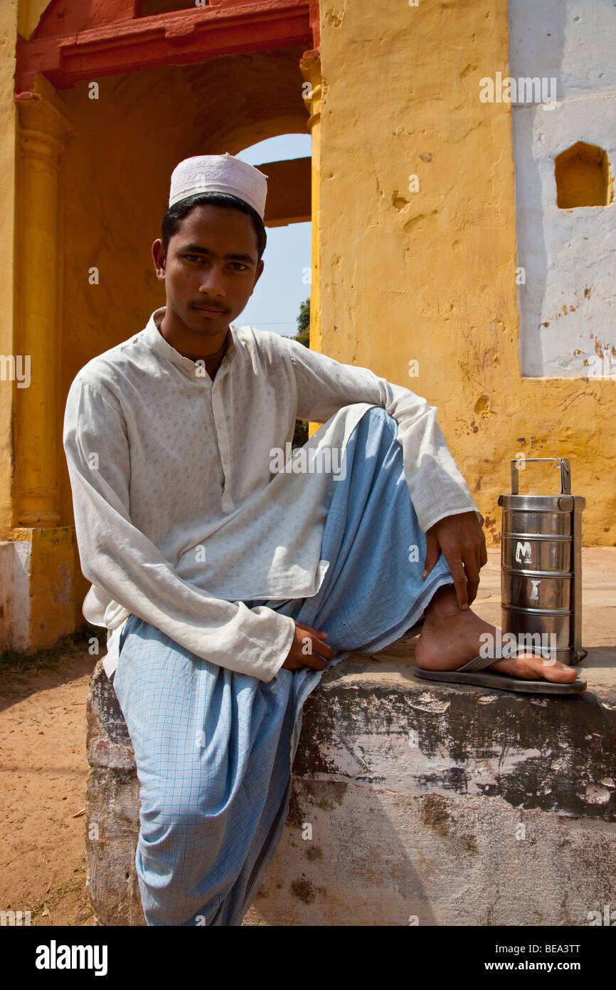 Young Muslim man at a madrasa in Pandua in Bengal State India Stock ...