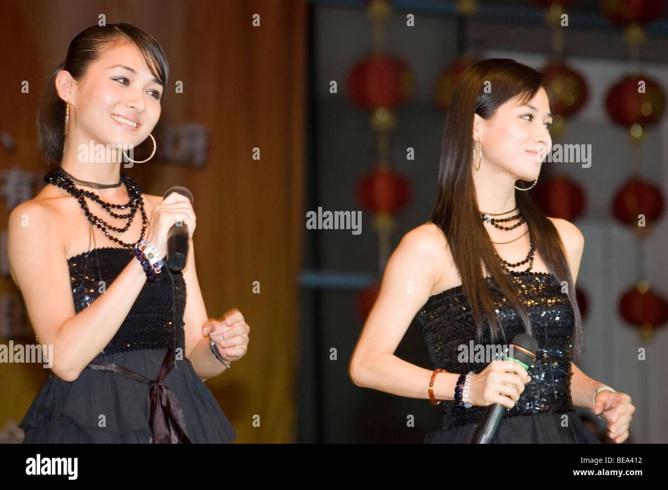 Chinese female singer performing during National Day - 60th Anniversary ...