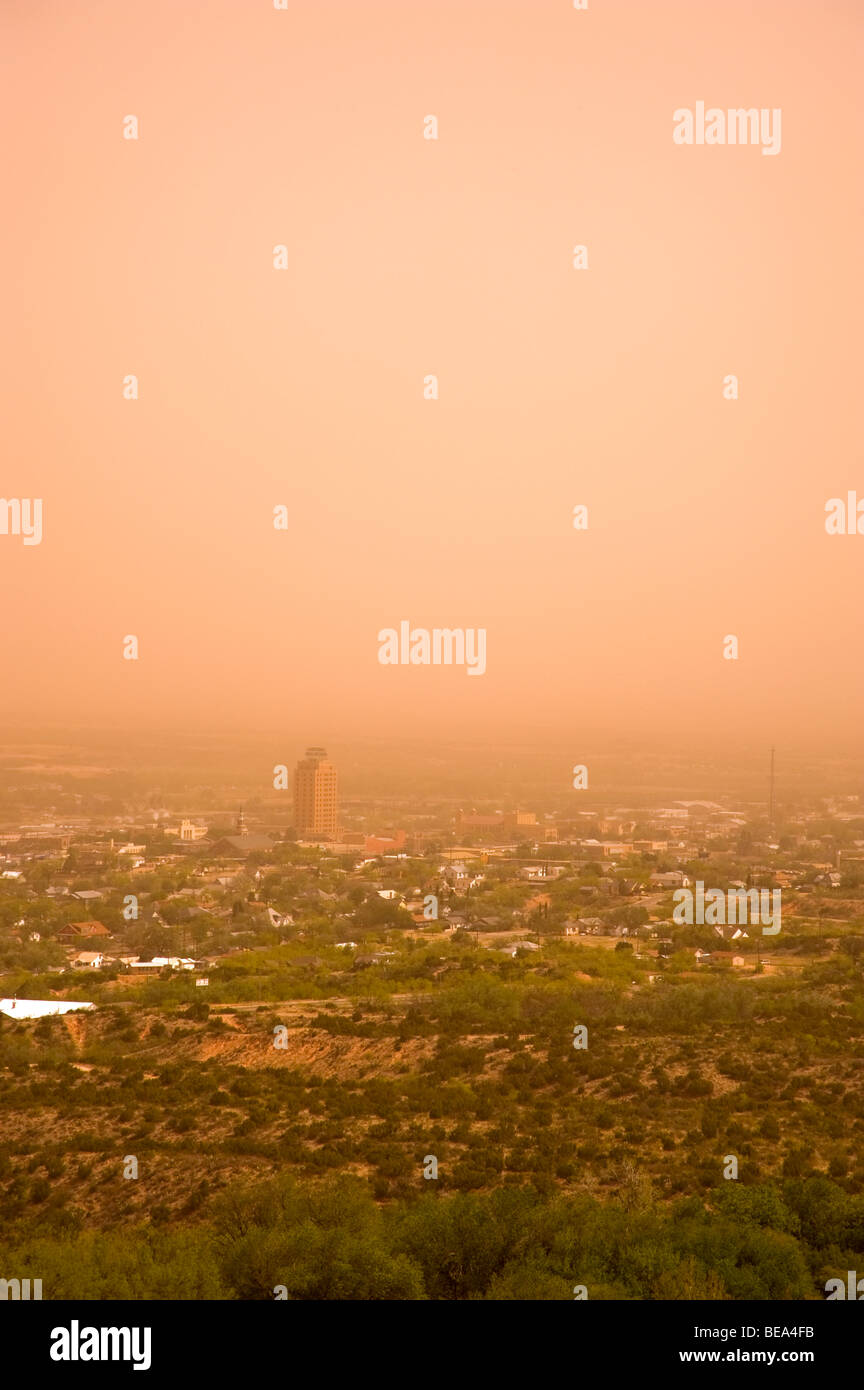 A dust storm envelopes the town of Big Spring, Texas, USA Stock Photo ...