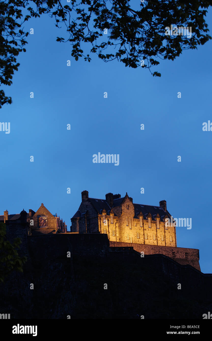 Edinburgh Castle at Dusk from Princes street. Edinburgh. Scotland. U.K ...